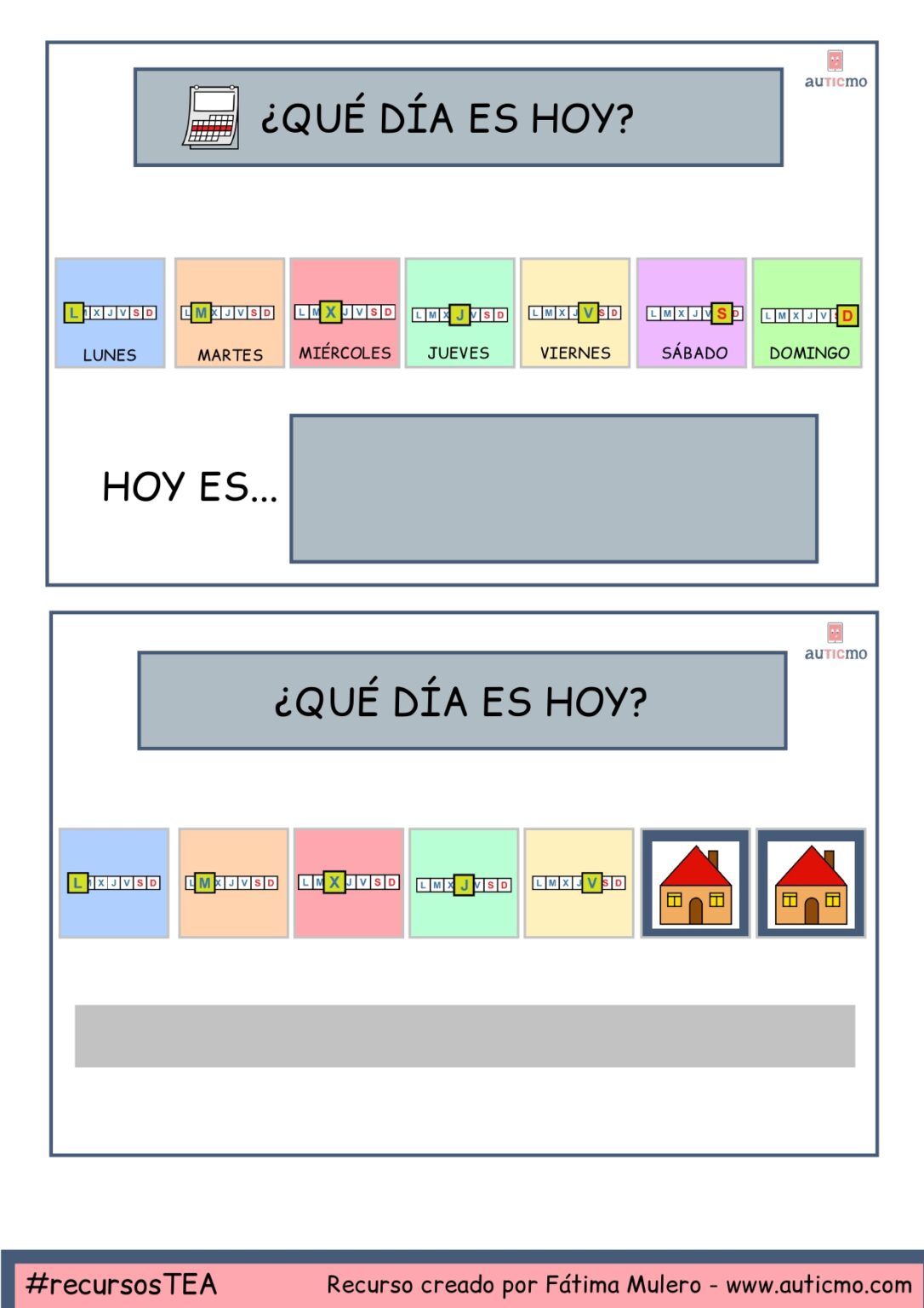 Plantillas Rutinas diarias con apoyos visuales TEA -Orientacion Andujar