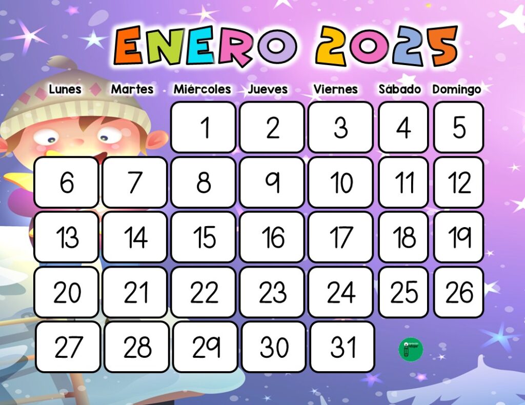 Preciosos calendarios de ENERO 2025 para decorar tus clases, diferentes ...