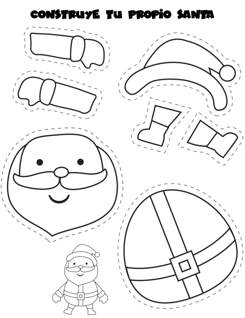 RECORTA PEGA Y COLOREA TU PROPIO SANTA CLAUS -Orientacion Andujar