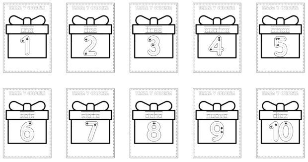 Regalos navideños para trabajar el trazo y la motricidad de los números ...