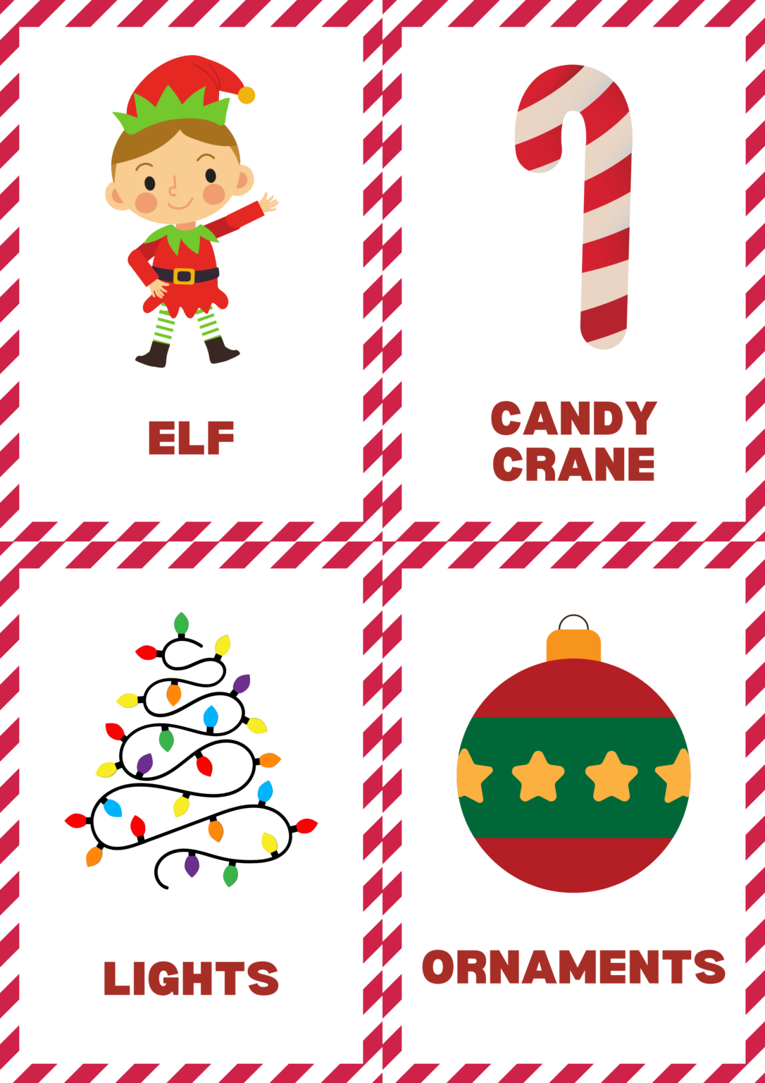 Tarjetas de Navidad en inglés con pictogramas para imprimir y decorar ...