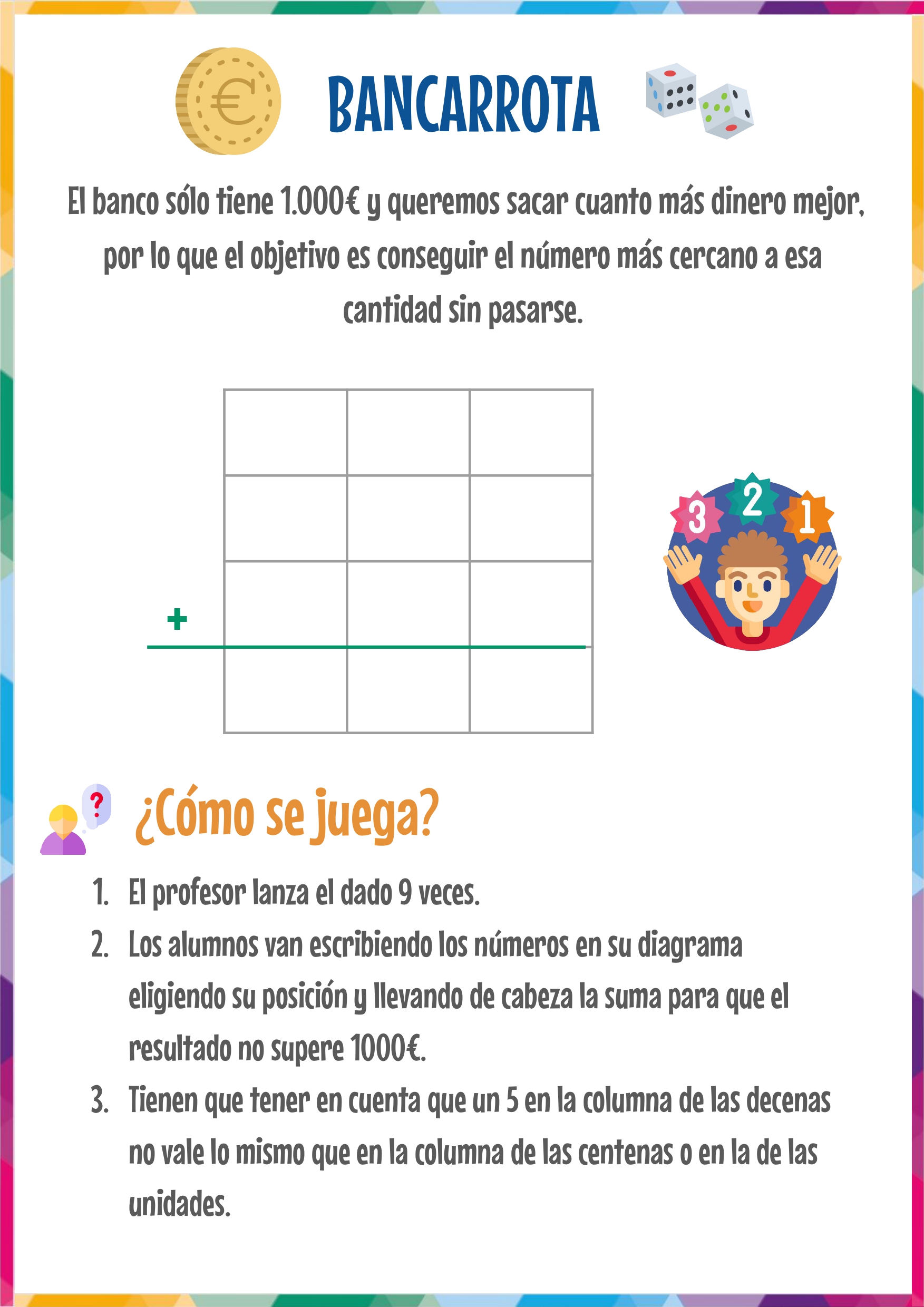 Tres juegos divertidos para utilizar los dados en clase -Orientacion ...