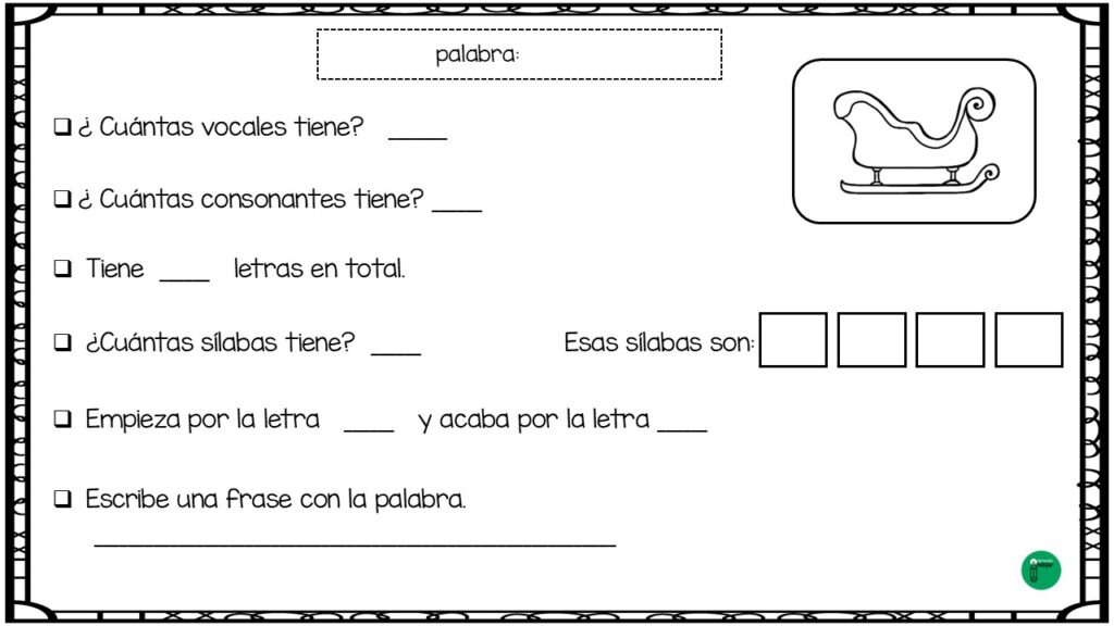 Mi álbum de palabras navideñas para analizarla -Orientacion Andujar