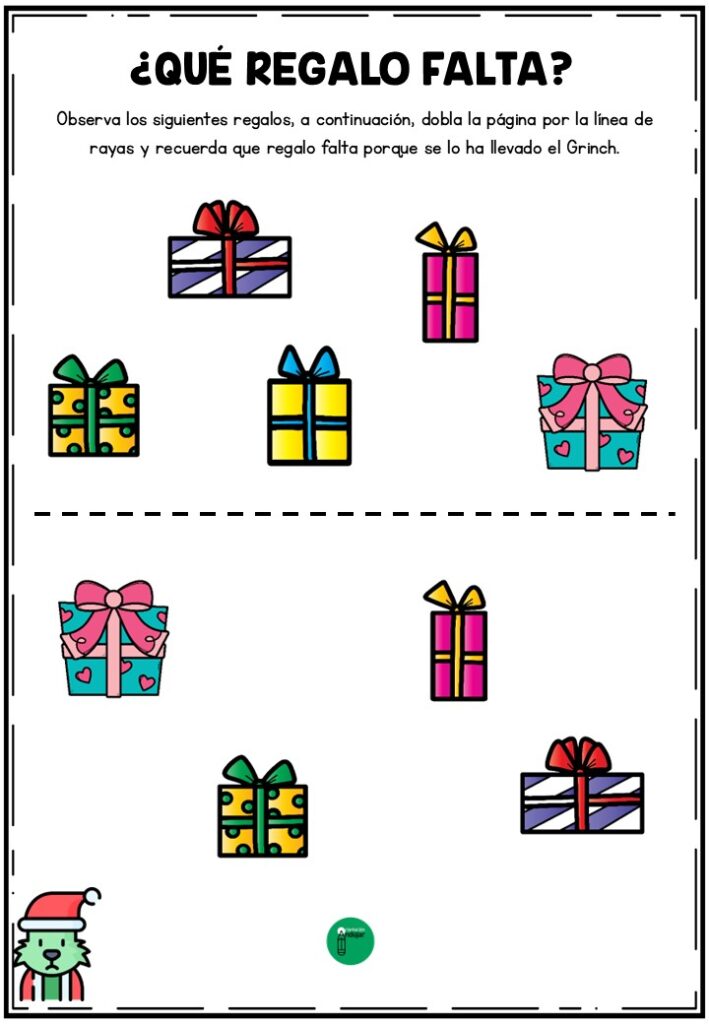 Ejercicio de atención y memoria navideño: ¿Qué regalo falta ...