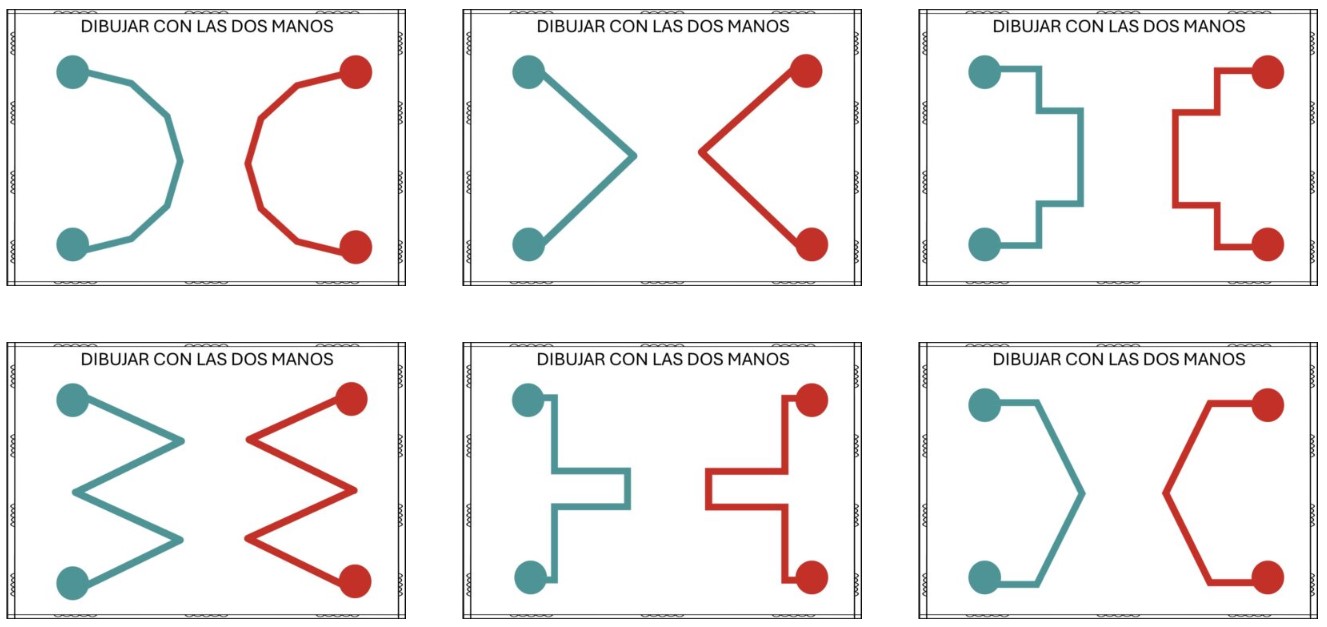 Actividades de gimnasia cerebral con las dos manos trazos líneas ...