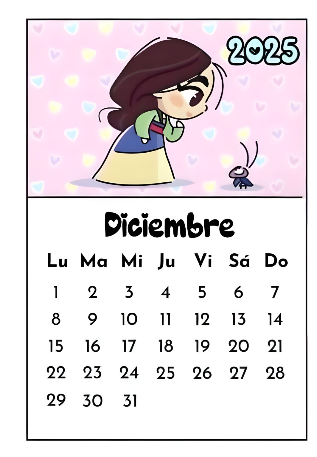 Bonito calendario 2025 entrañables princesas Disney -Orientacion Andujar