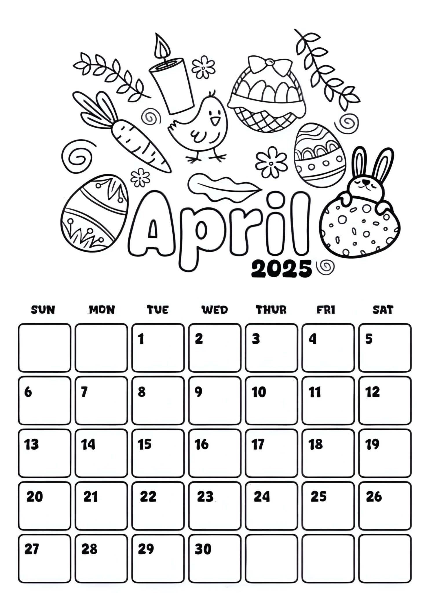 Calendario 2025 en ingles para colorear y divertirse -Orientacion Andujar