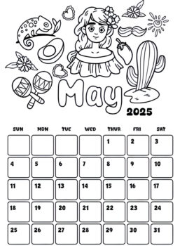 Calendario 2025 en ingles para colorear y divertirse -Orientacion Andujar