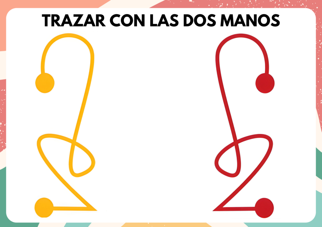 EJECICIOS DE GIMNASIA CEREBRAL PARA TRAZAR CON LAS DOS MANOS -Orientacion Andujar