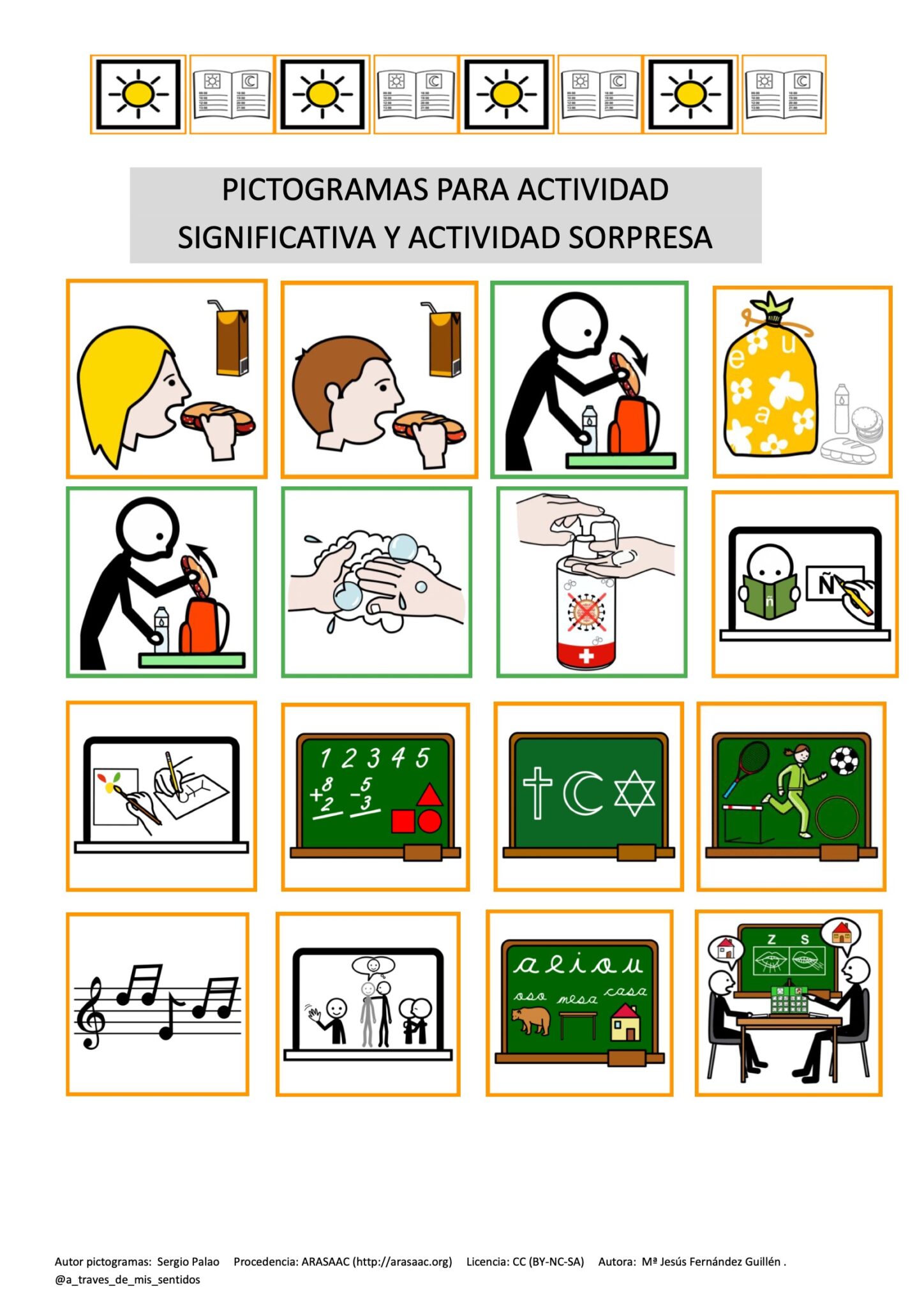 Material TEA agendas adaptadas diarias 6 niveles -Orientacion Andujar