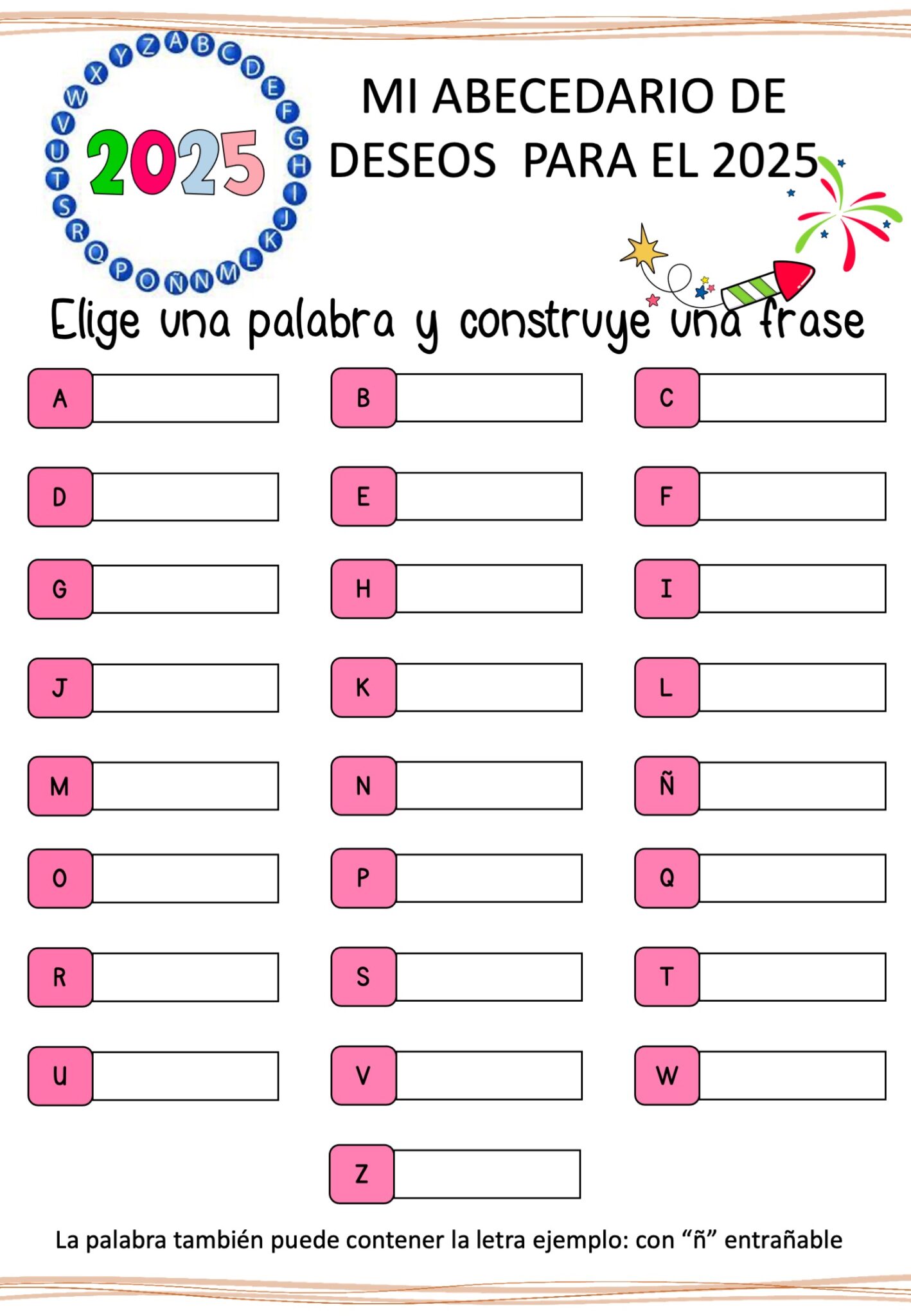 PRIMEROS DIAS DE CLASE MI ABECEDARIO DEL 2025 -Orientacion Andujar