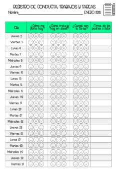 Registro de conducta, trabajos y tareas ENERO 2025 -Orientacion Andujar