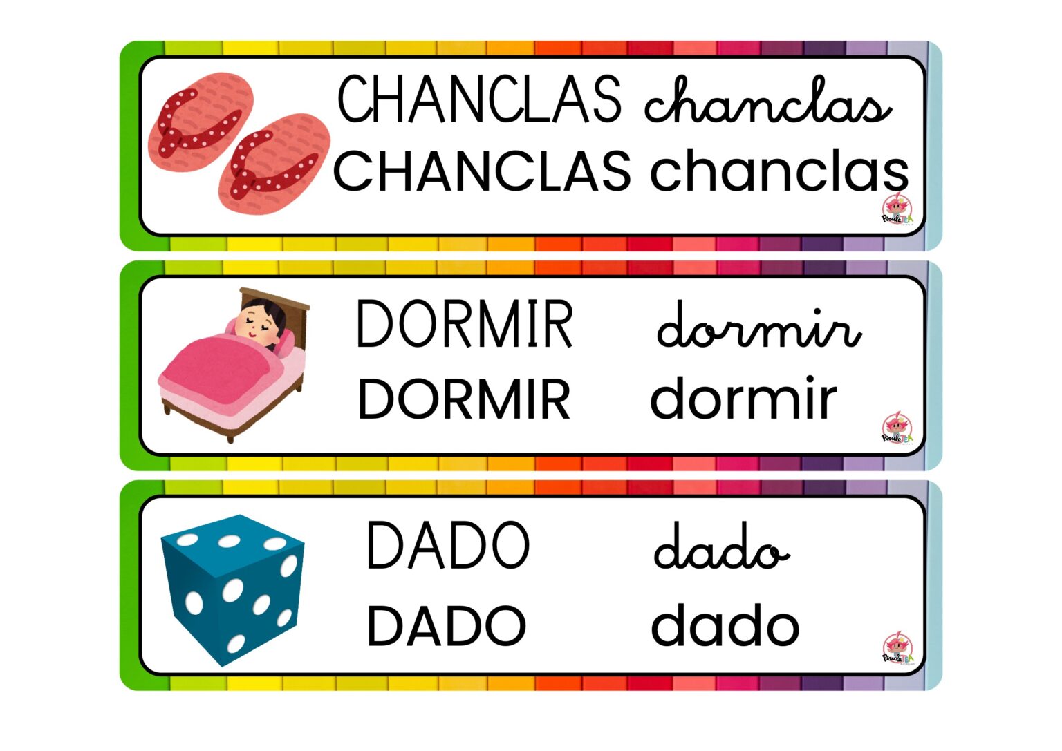 Tarjetas formato llavero del abecedario para lectoescritura especial ...
