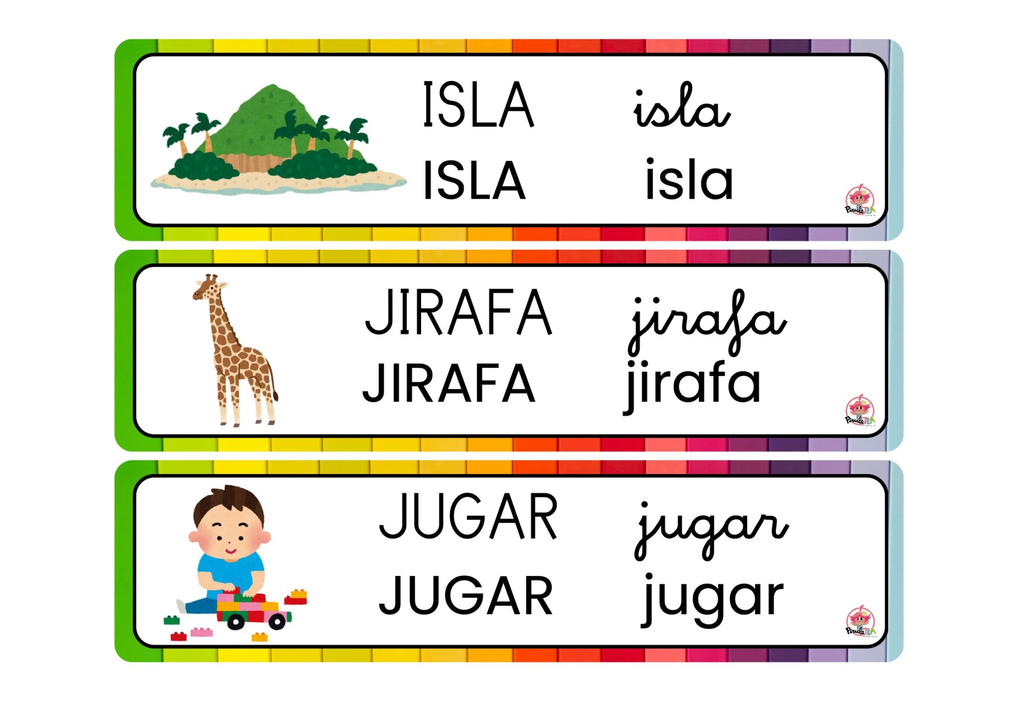 Tarjetas formato llavero del abecedario para lectoescritura especial ...