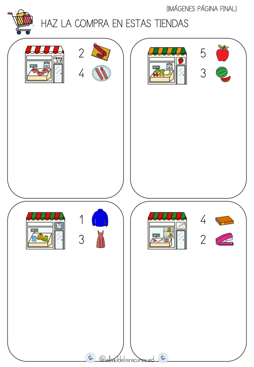UNIDAD léxica LAS TIENDAS DE LA CIUDAD -Orientacion Andujar