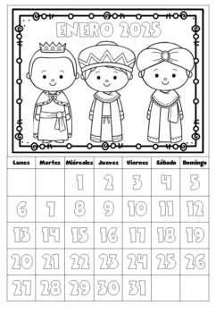 Calendarios mes de enero para colorear y decorar tu clase -Orientacion ...