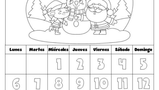 calendarios enero colorear (7) - Orientación Andújar - Recursos Educativos
