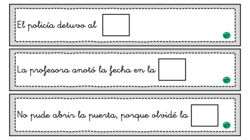 Material TEACCH para completar frases: Asociación palabra - imagen -Orientacion Andujar