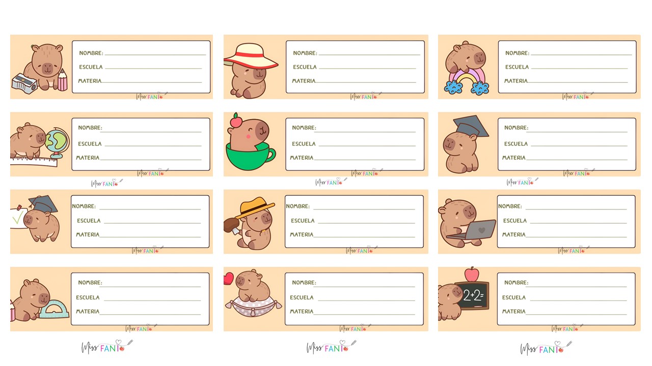 Etiquetas Con Nombres Escolares Para Imprimir Y Doblar Recibe En Tu
