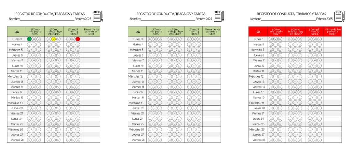 Registro de conducta trabajos y tareas Febrero 2025 -Orientacion Andujar