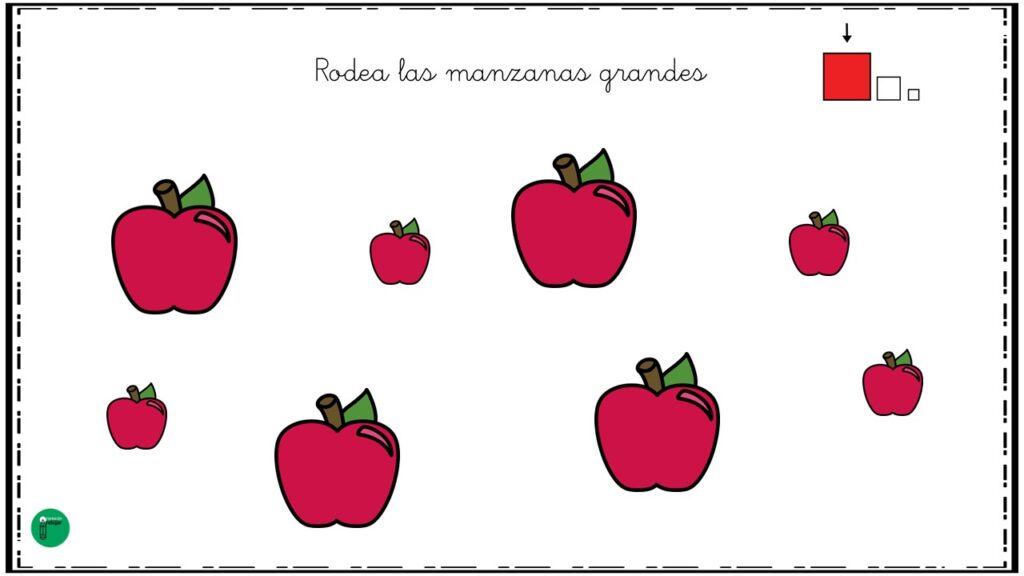 Material TEACCH para aprender conceptos grande - pequeño -Orientacion ...