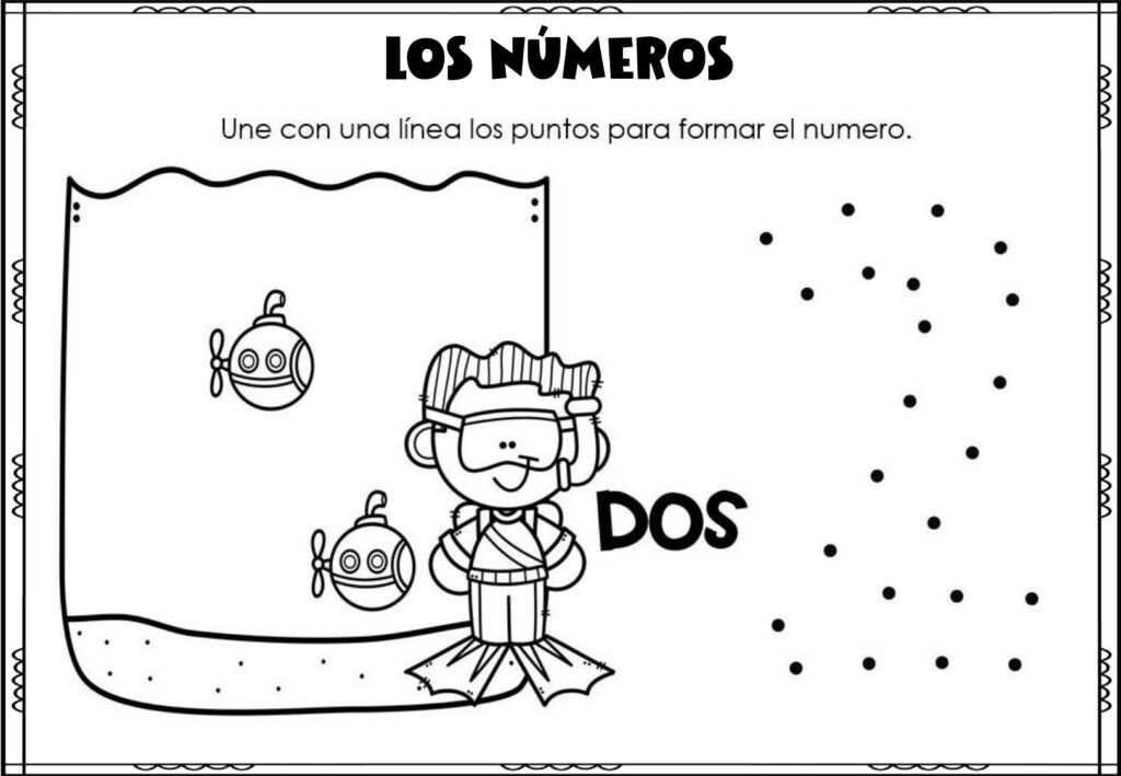Aprendemos los numeros del 1 al 10 dibujando punto por punto ...