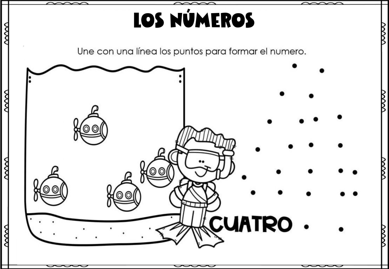 Aprendemos los numeros del 1 al 10 dibujando punto por punto ...