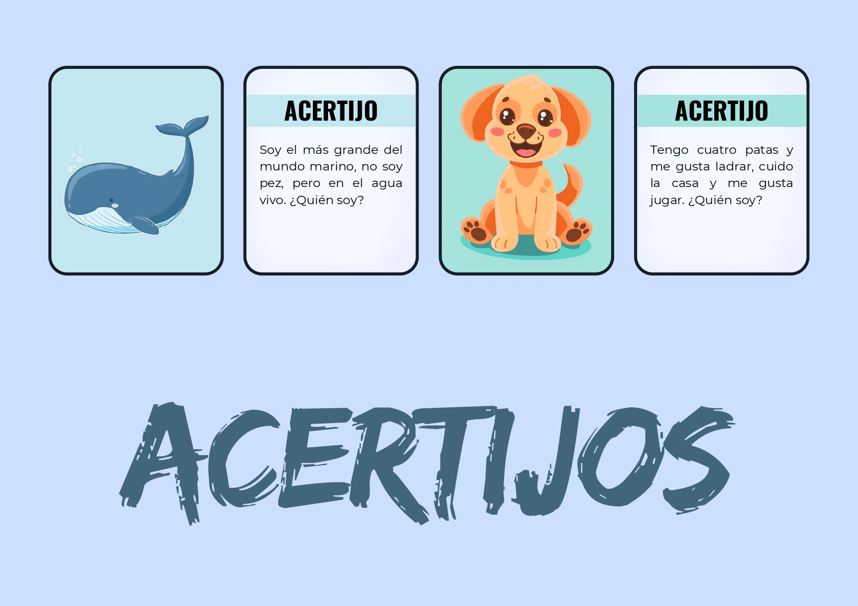 Bonitas tarjetas de acertijos de animales - Orientacion Andujar