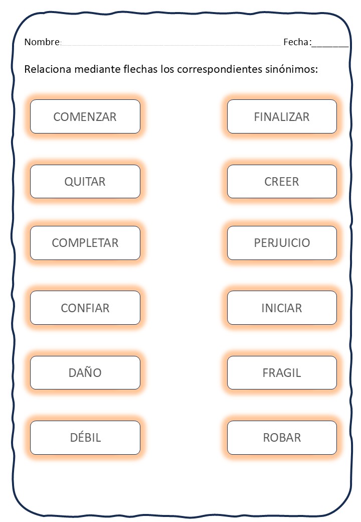 Cuaderno de fichas trabajamos los sinónimos - Orientacion Andujar
