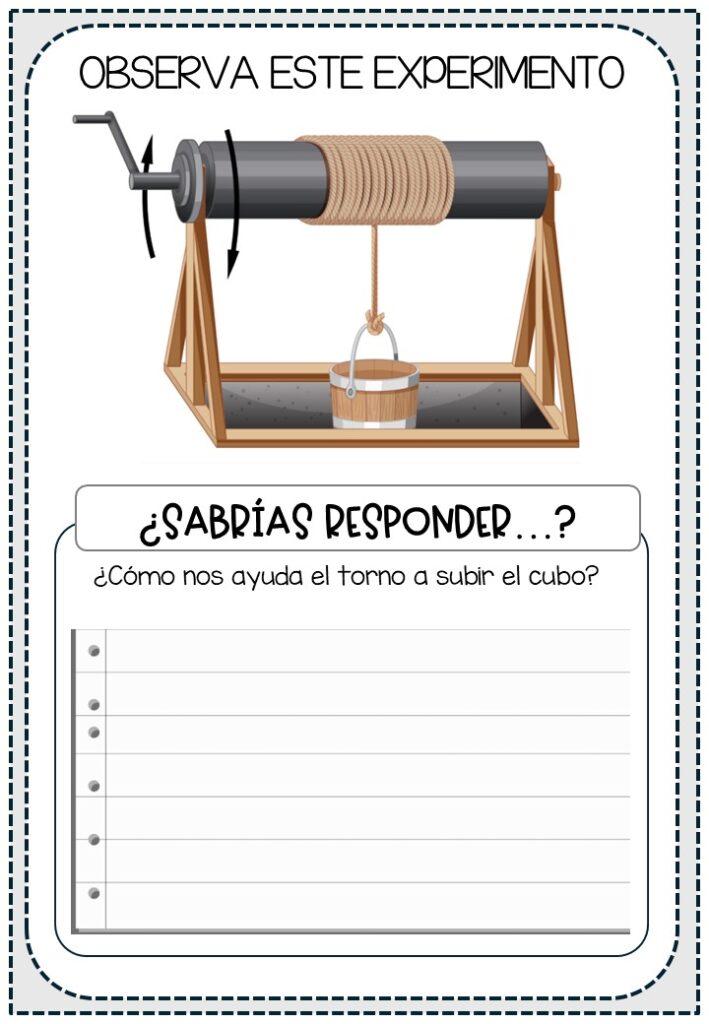 Experimento torno máquina simple ficha de trabajo - Orientacion Andujar