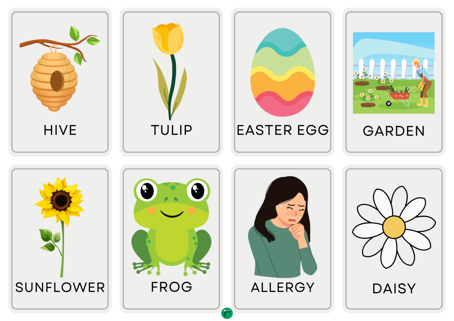 Flashcards Imprimibles sobre Vocabulario de Primavera en Inglés ...