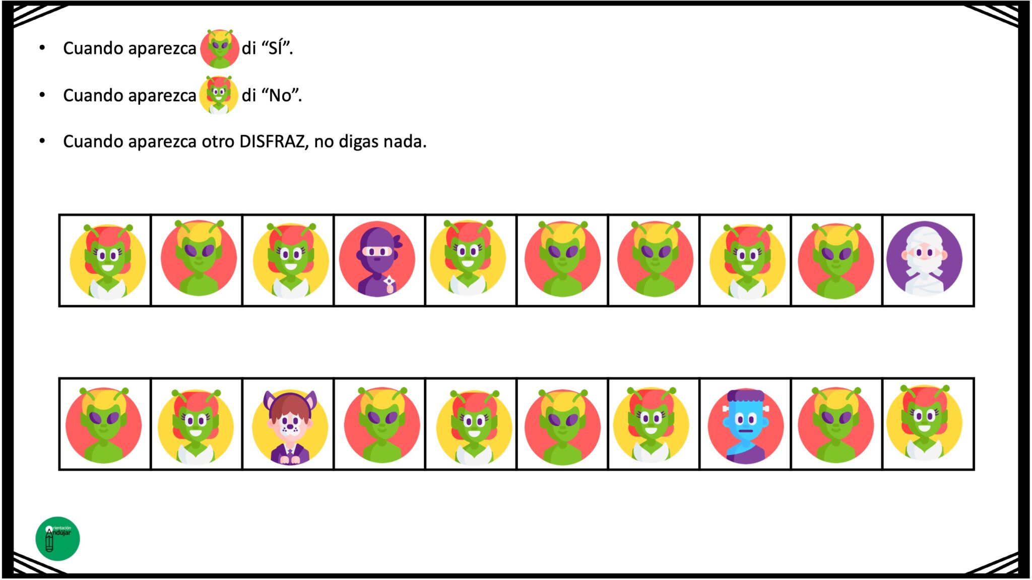 Material Go-No Go INFANTIL Y 1er CICLO CARNAVAL - Orientacion Andujar