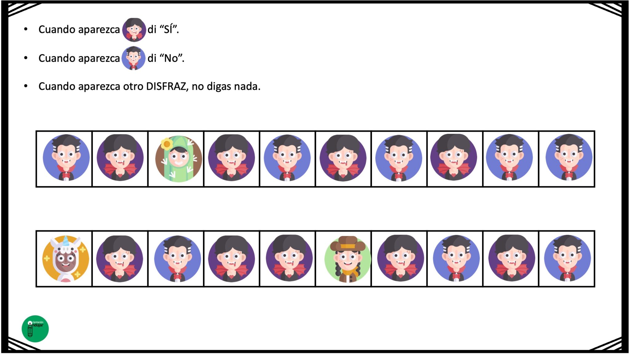 Material Go-No Go INFANTIL Y 1er CICLO CARNAVAL - Orientacion Andujar