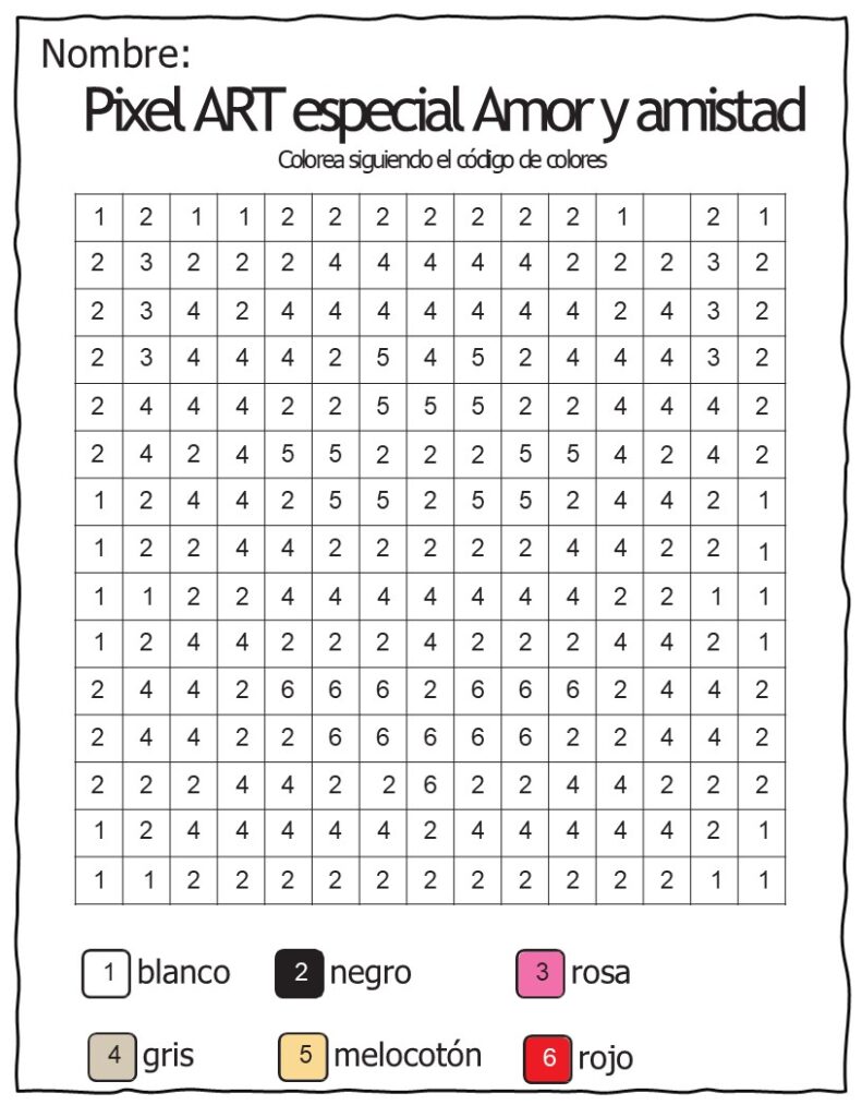 Pixel ART especial Amor y amistad San valentin - Orientacion Andujar