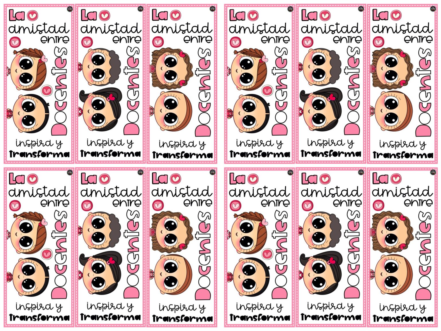 Separadores, marcapáginas para tu maestra favorita. Amor y amistad ...