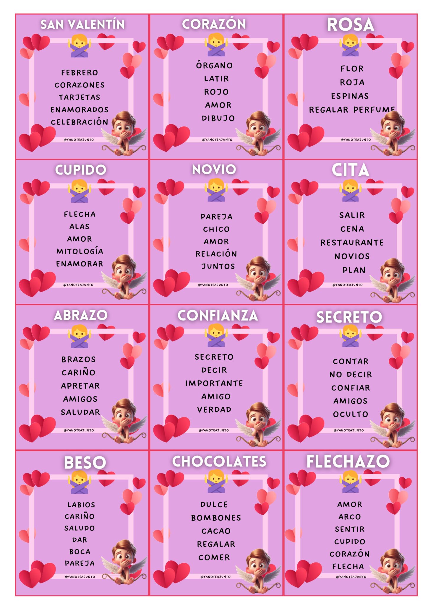 Taboo infantil inspirado en San Valentín - Orientacion Andujar