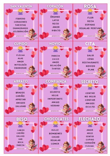Taboo infantil inspirado en San Valentín - Orientacion Andujar