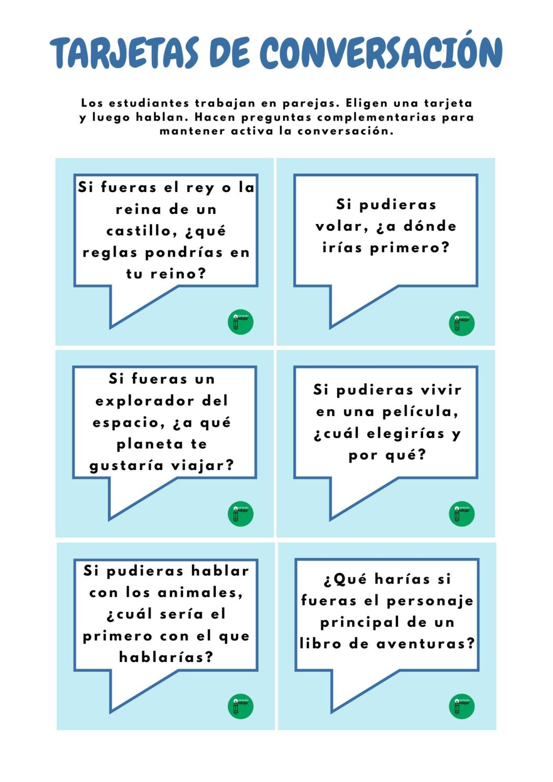 Colección de tarjetas con divertidas preguntas para establecer ...