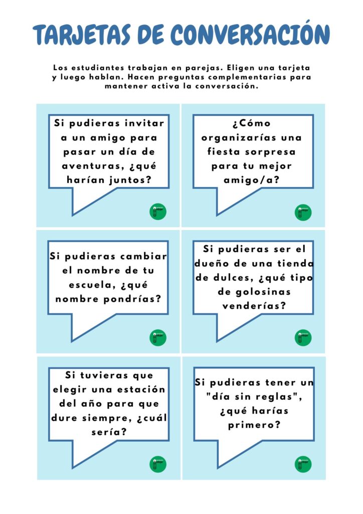 Colección de tarjetas con divertidas preguntas para establecer ...