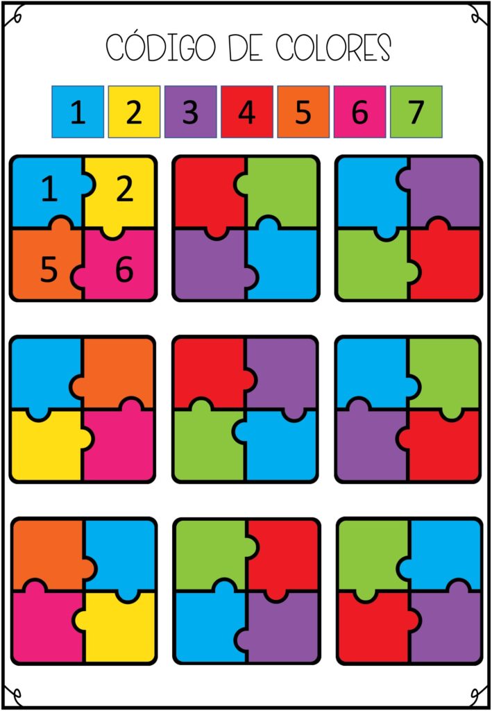 Trabajamos la memoria y la atención coloreamos código de colores ...