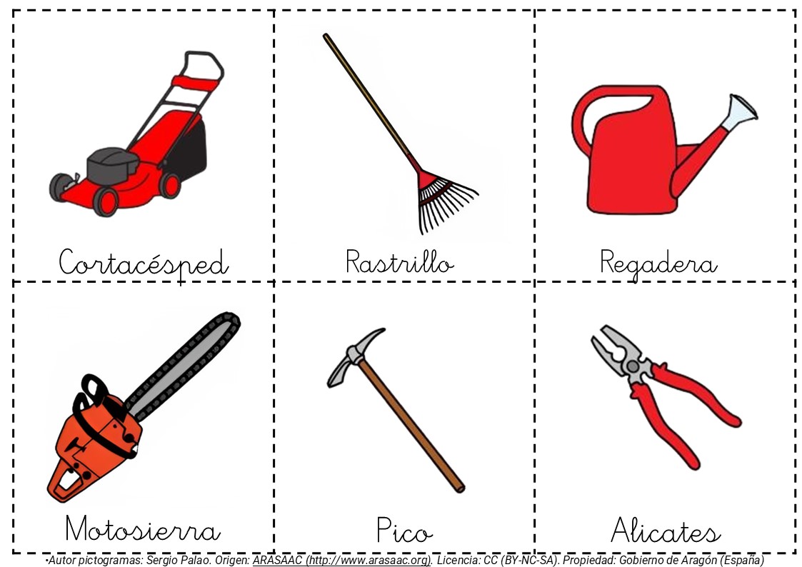 72 Tarjetas de vocabulario Campo semántico herramientas -Orientacion ...