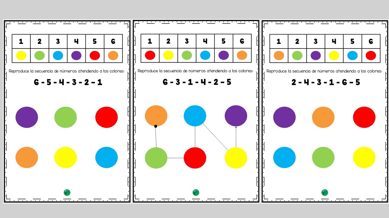 Ejercicio de atención con secuencias de números y colores - Orientacion ...