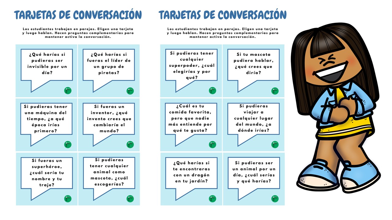 Colección de tarjetas con divertidas preguntas para establecer ...