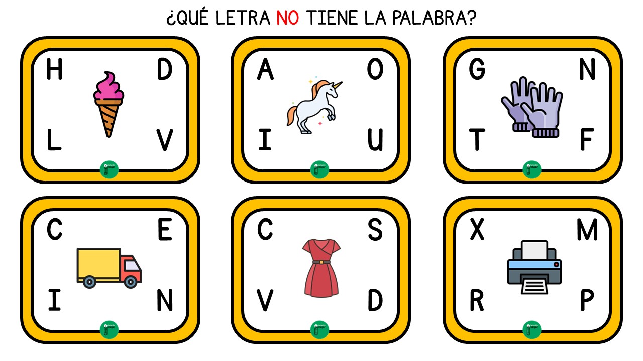 Conciencia fonológica: ¿Qué letra no tiene la palabra? - Orientacion ...