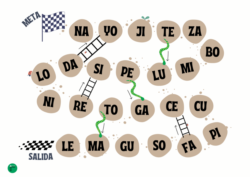 Tableros de escaleras y serpientes con sílabas - Orientacion Andujar