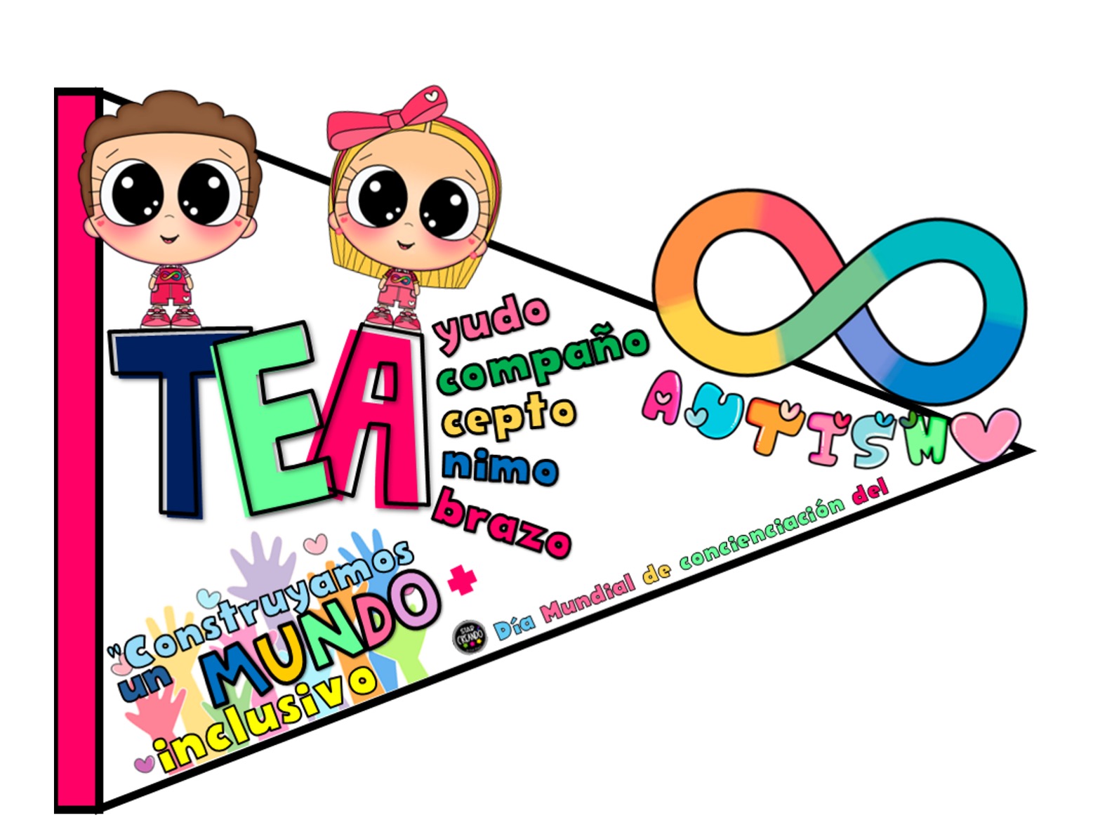 Banderín para colorear 2 de Abril Día Mundial de Concienciación sobre ...