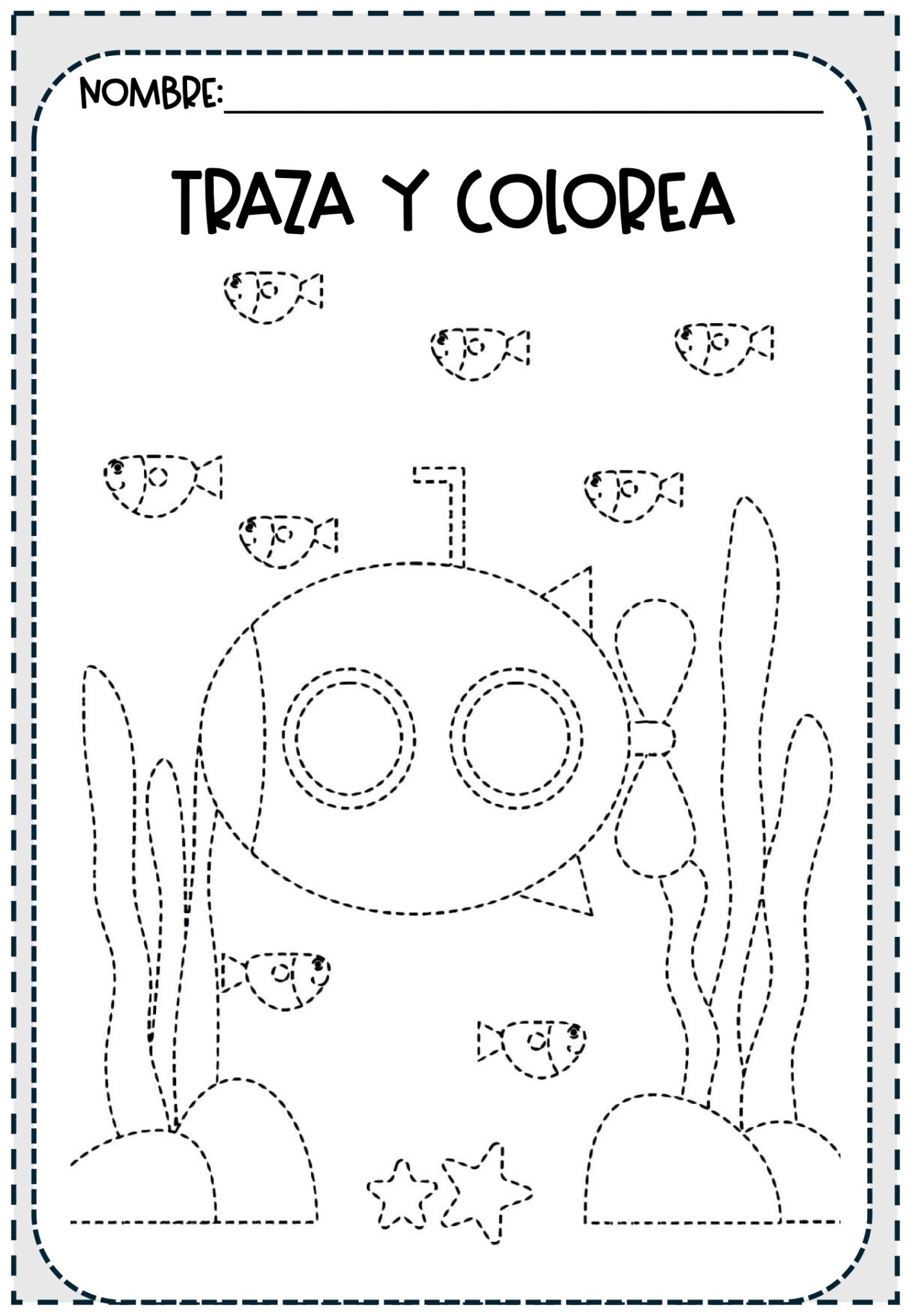 Bonitas fichas de GRAFOMOTRICIDAD: traza y colorea - Orientacion Andujar