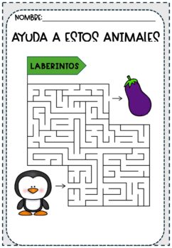 Bonitas fichas de LABERINTOS CON MOTIVOS ANIMALES - Orientacion Andujar