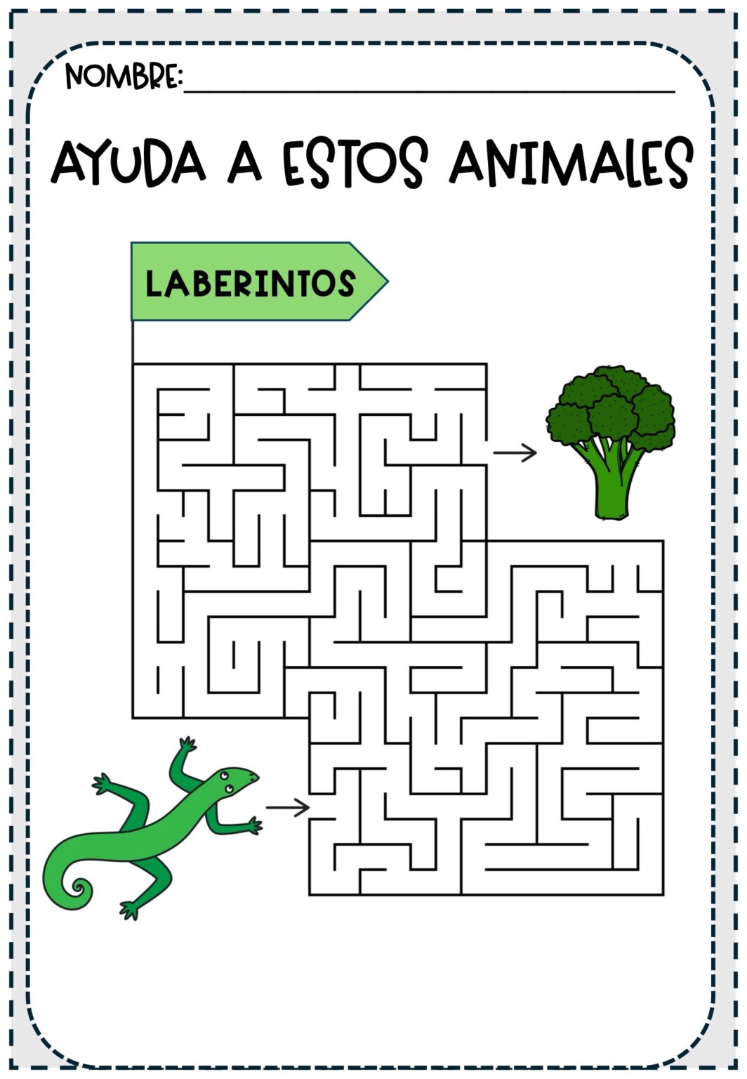 Bonitas fichas de LABERINTOS CON MOTIVOS ANIMALES - Orientacion Andujar