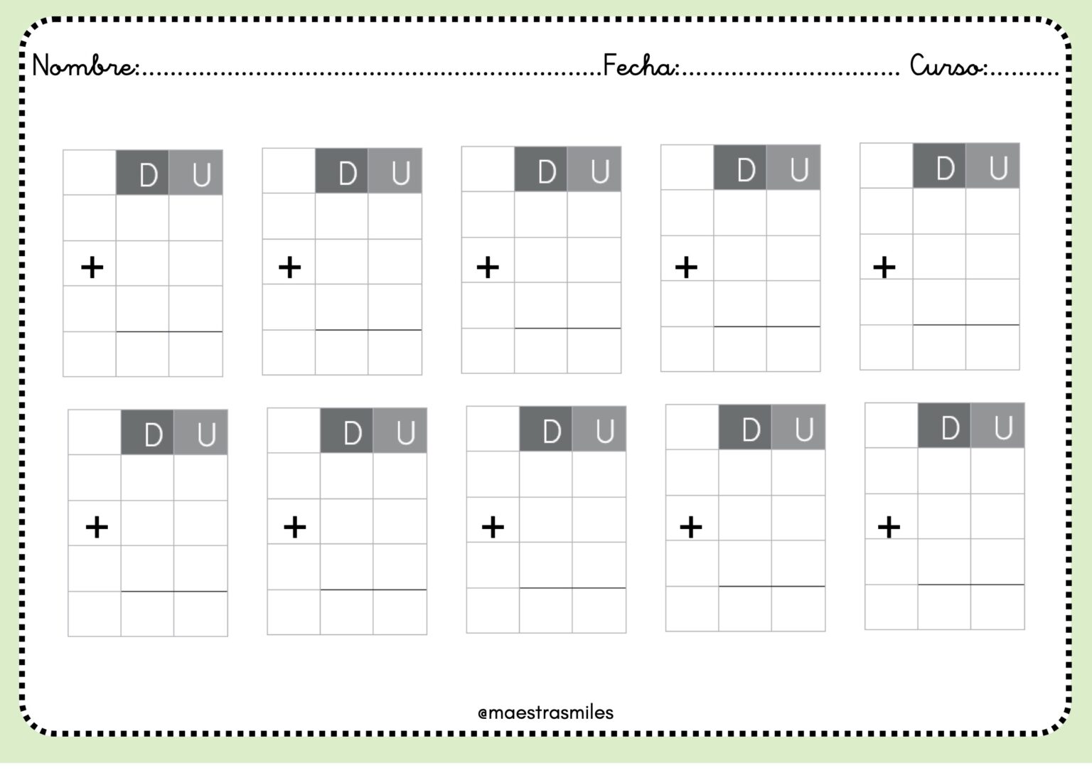 CUADERNO DE SUMAS Y RESTAS SIN LLEVADAS - Orientacion Andujar